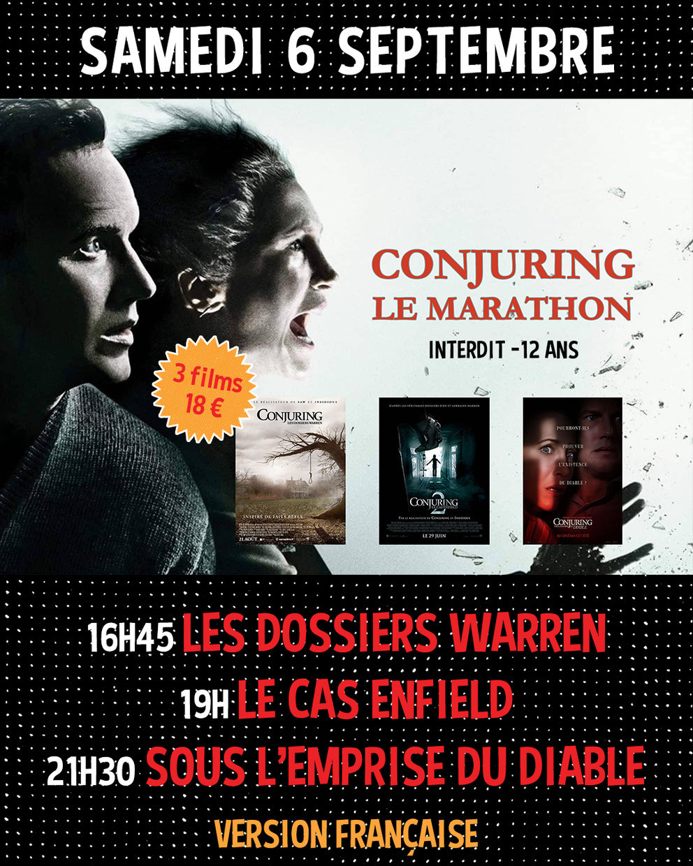 CONJURING, LE MARATHON - 3 FILMS 18€ au Auch - Ciné 32
